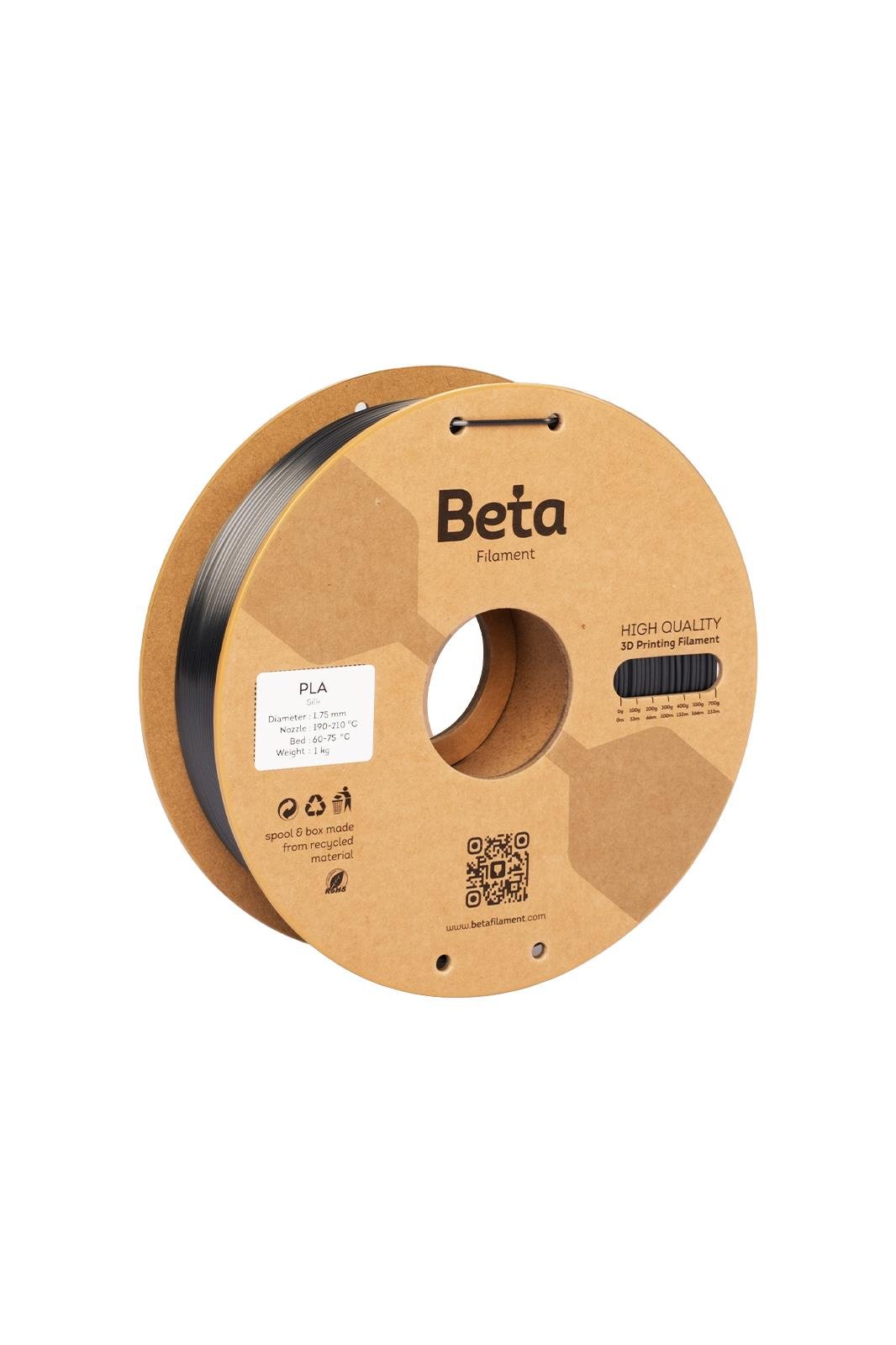 Beta PLA-Silk ფილამენტი შავი – 3D Lab